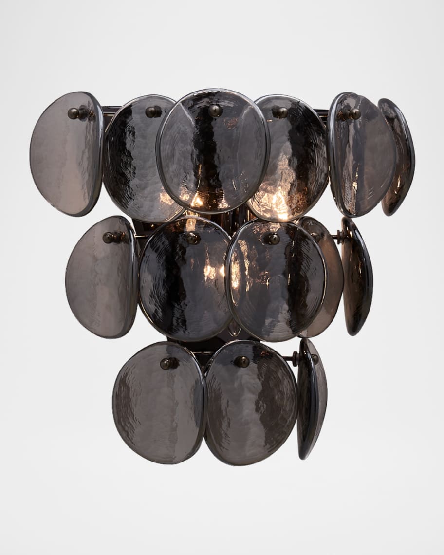 Kalco Lighting Uroko Smoke Grey Glass 2-Light Wall Sconce | Neiman Marcus