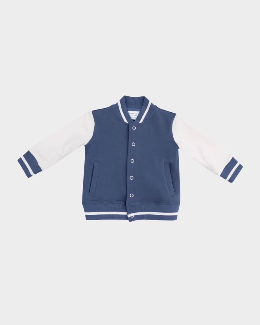 Angel Dear Boy's French Terry Letterman Jacket, Size 6M-3 | Neiman Marcus