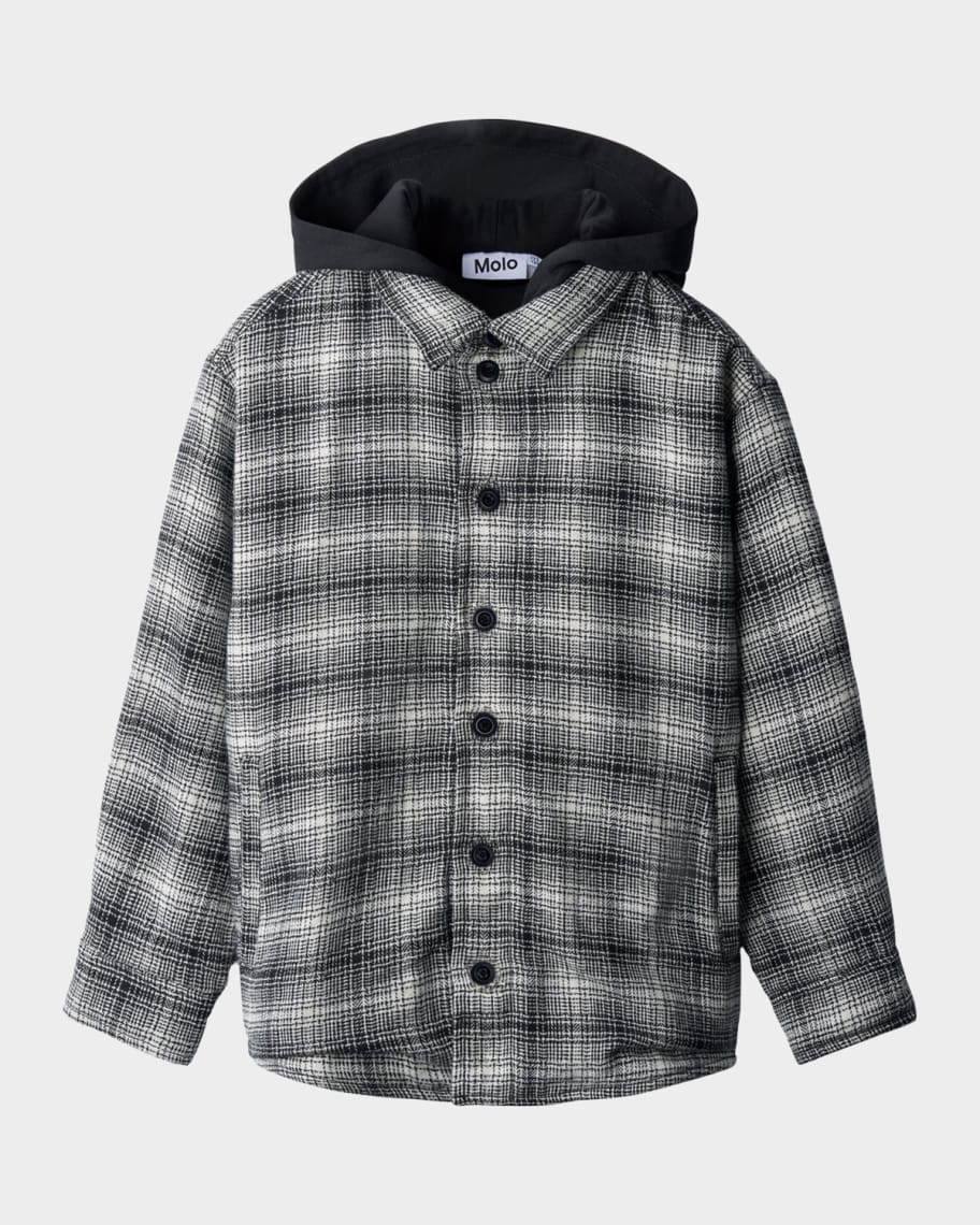 Molo Boy's Hugin Hooded Shirt Jacket, Size 3T-6 | Neiman Marcus