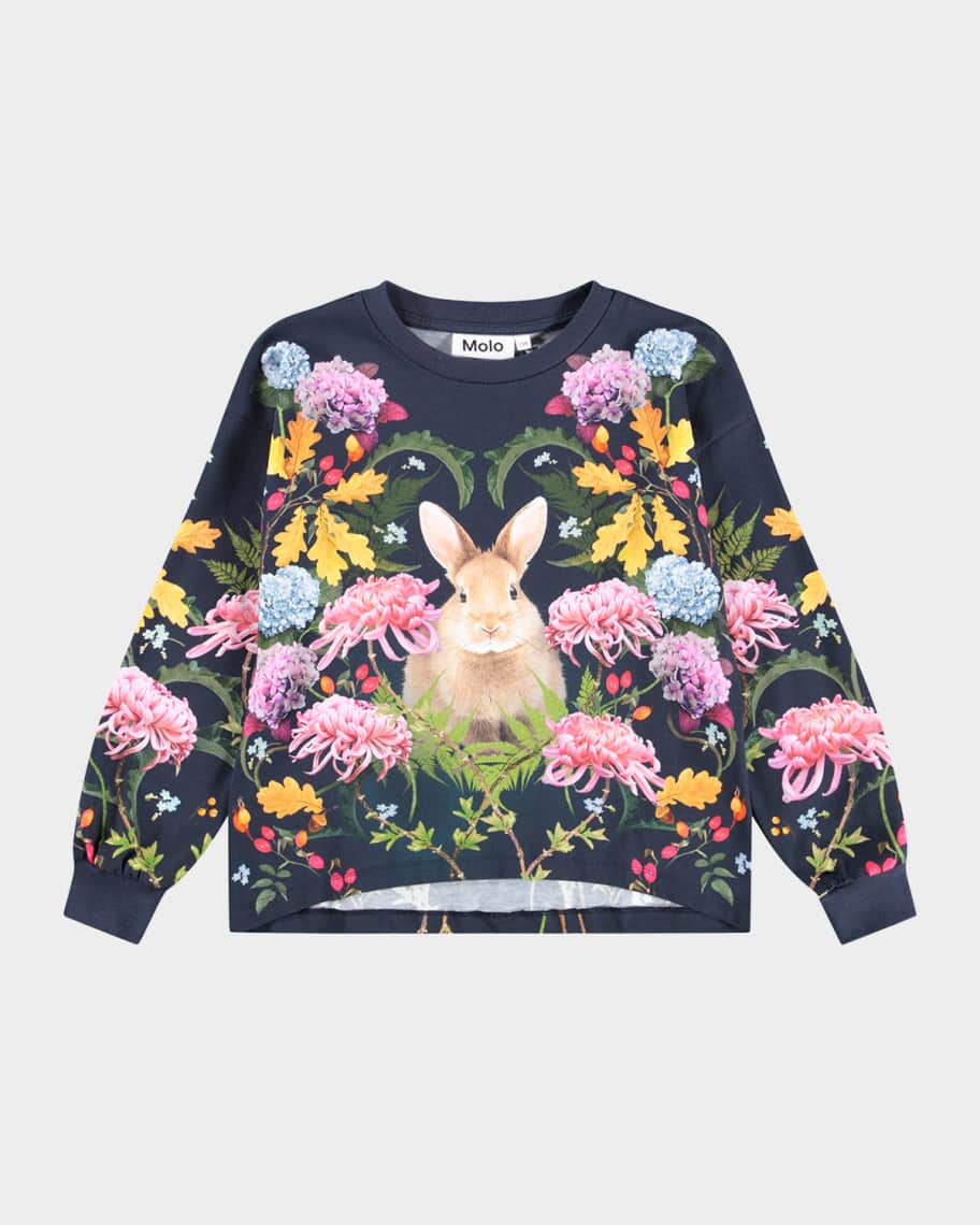 Molo Girl's Reniza Printed Cotton Sweatshirt, Size 8-10 | Neiman Marcus