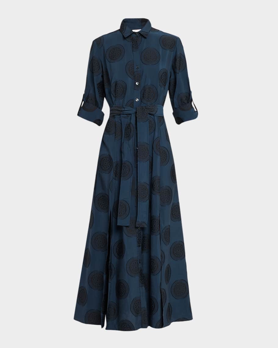 Finley Laine Medallion Jacquard Maxi Shirtdress | Neiman Marcus