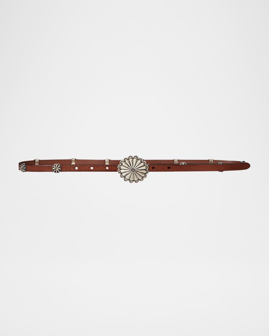 Polo Ralph Lauren x T. Skies Vachetta Leather Belt | Neiman Marcus
