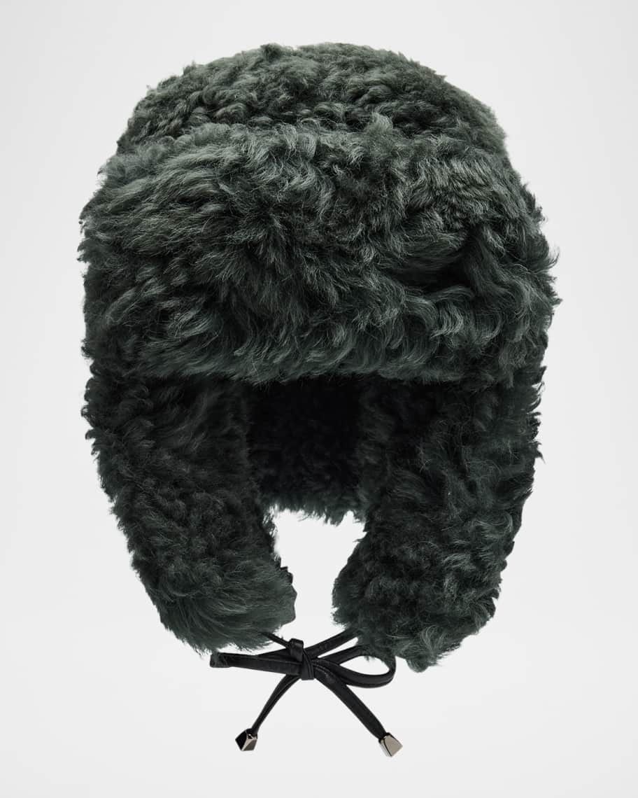 Pologeorgis Men's Curly Shearling Trapper Hat | Neiman Marcus