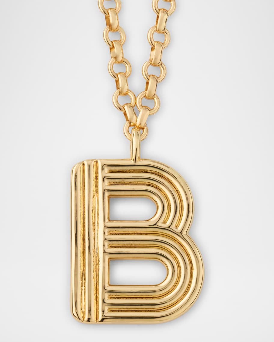 BaubleBar Oversize Etched Letter Necklace | Neiman Marcus