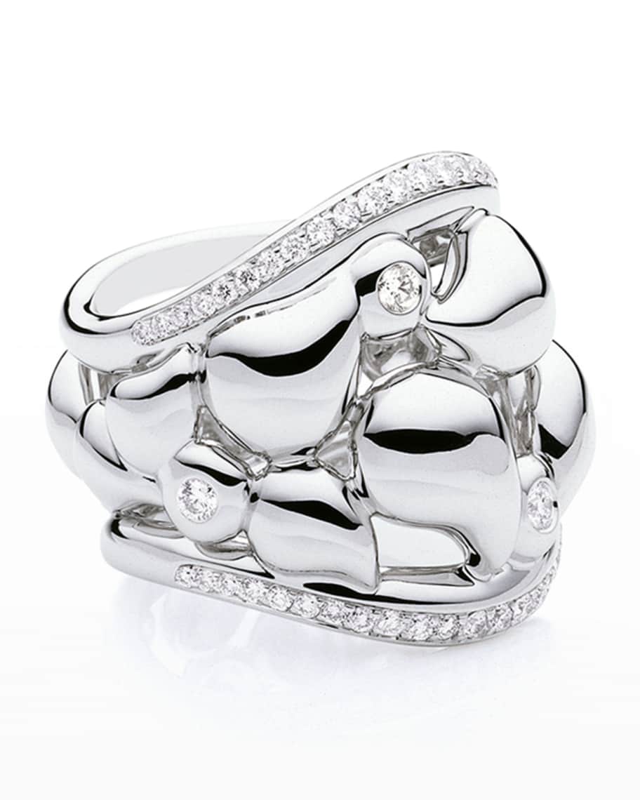 Tamara Comolli 18k White Gold Lace Ring w/ Diamonds, Size 7 | Neiman Marcus