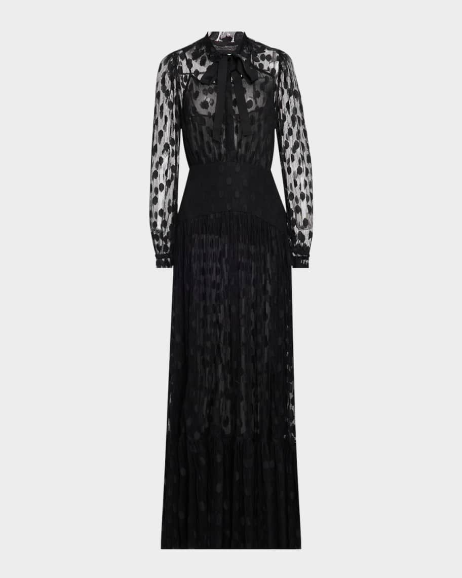 Ulla Johnson Carla Polka Dot Lace Long-Sleeve Dress | Neiman Marcus