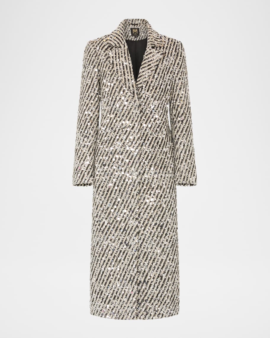 Milly Wanda Striped Sequin Coat | Neiman Marcus