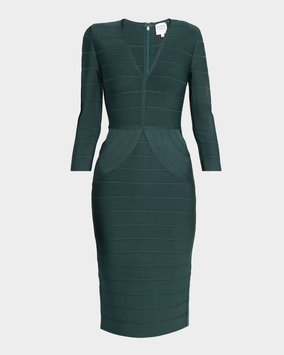 Herve Leger The Athena Bandage Midi Dress | Neiman Marcus