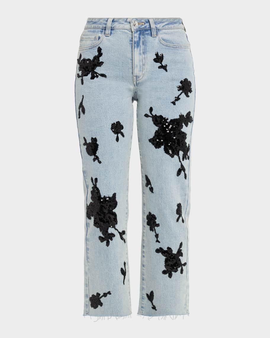 Generation Love Bella Sequined Straight-Leg Jeans | Neiman Marcus