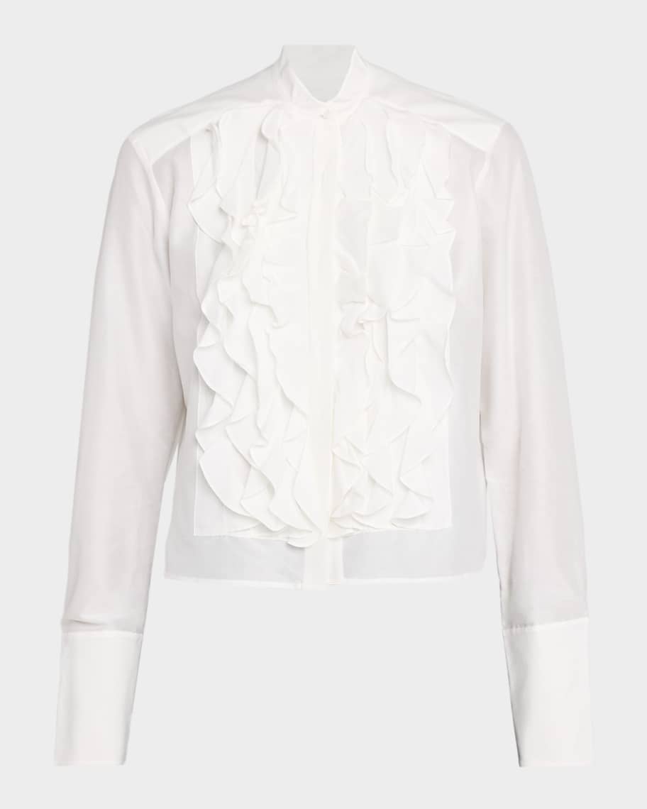 TWP Patti Ruffle Button-Front Shirt | Neiman Marcus