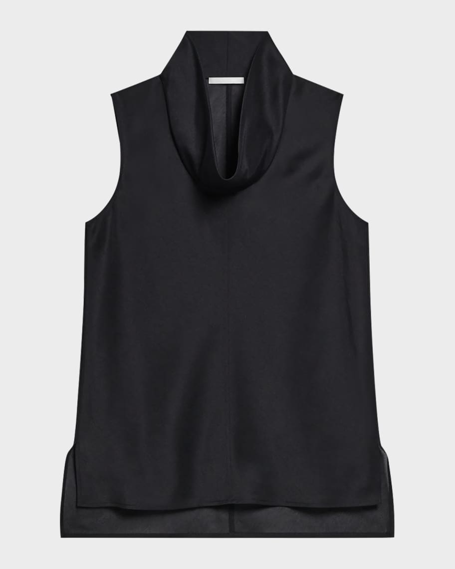 Helmut Lang Organza Cowl-Neck Shell Top | Neiman Marcus