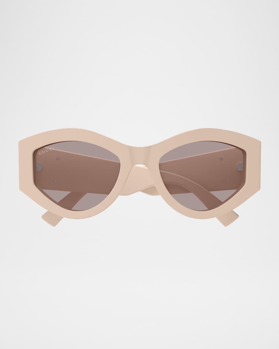 Gucci GG Extruded 53mm Acetate Geometric Sunglasses | Neiman Marcus