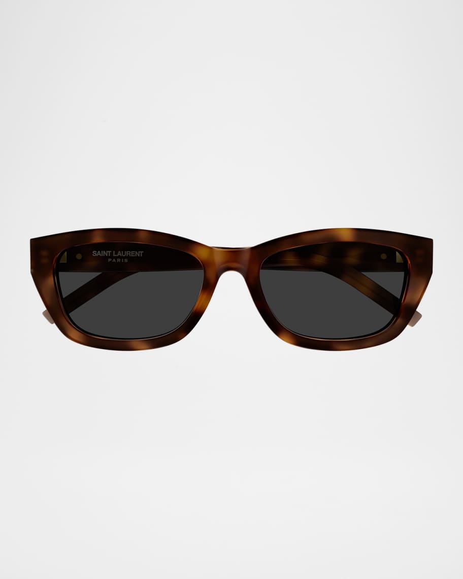 Saint Laurent YSL 55mm Acetate Rectangular Sunglasses | Neiman Marcus