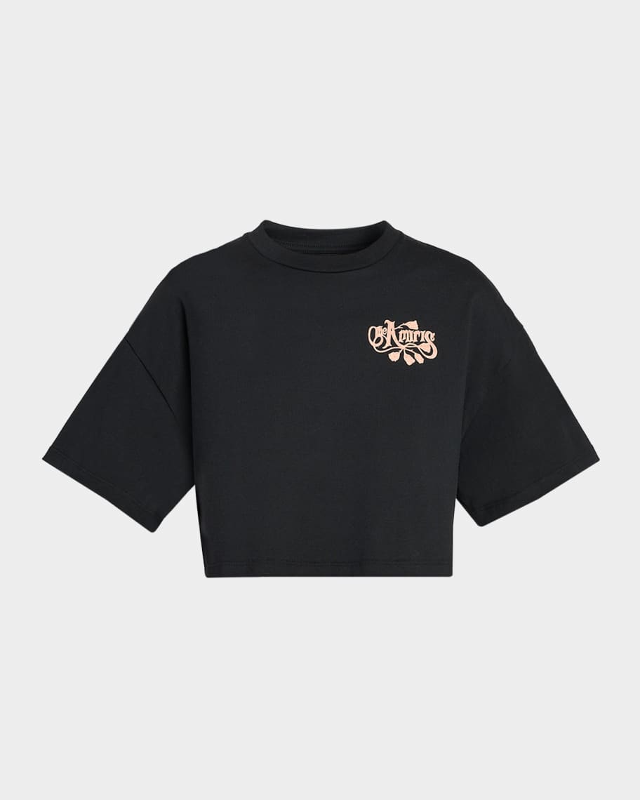 Amiri The Amiris Print Short-Sleeve Crop T-Shirt | Neiman Marcus