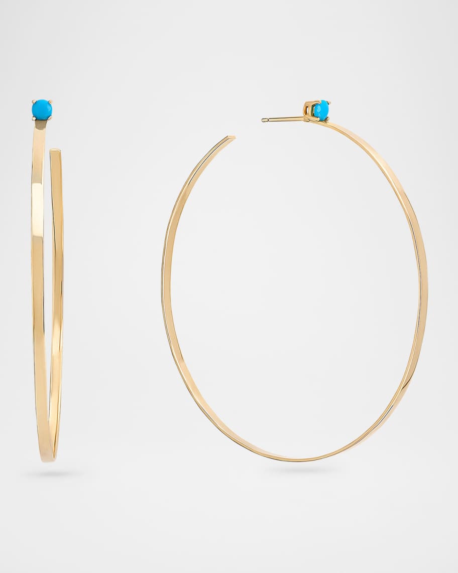 LANA Large Turquoise Sunrise Hoop Earrings, 52mm | Neiman Marcus