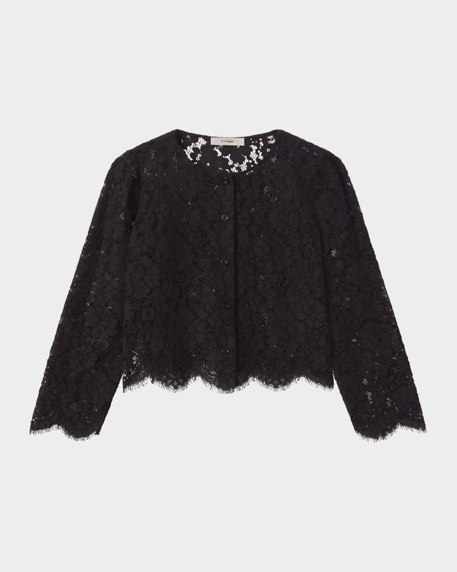 FRAME The Lace Blouse | Neiman Marcus