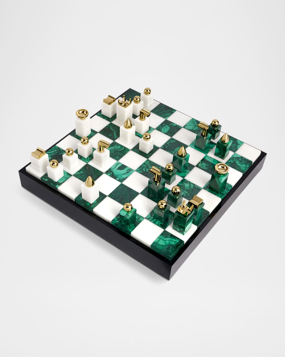 L'Objet Malachite Chess Set | Neiman Marcus