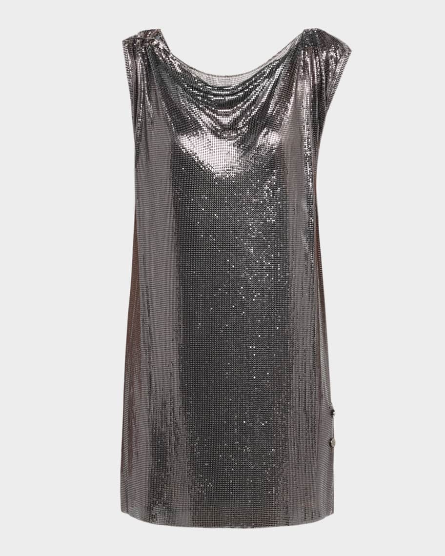 Versace Safety Pin Metal Mesh Mini Dress | Neiman Marcus