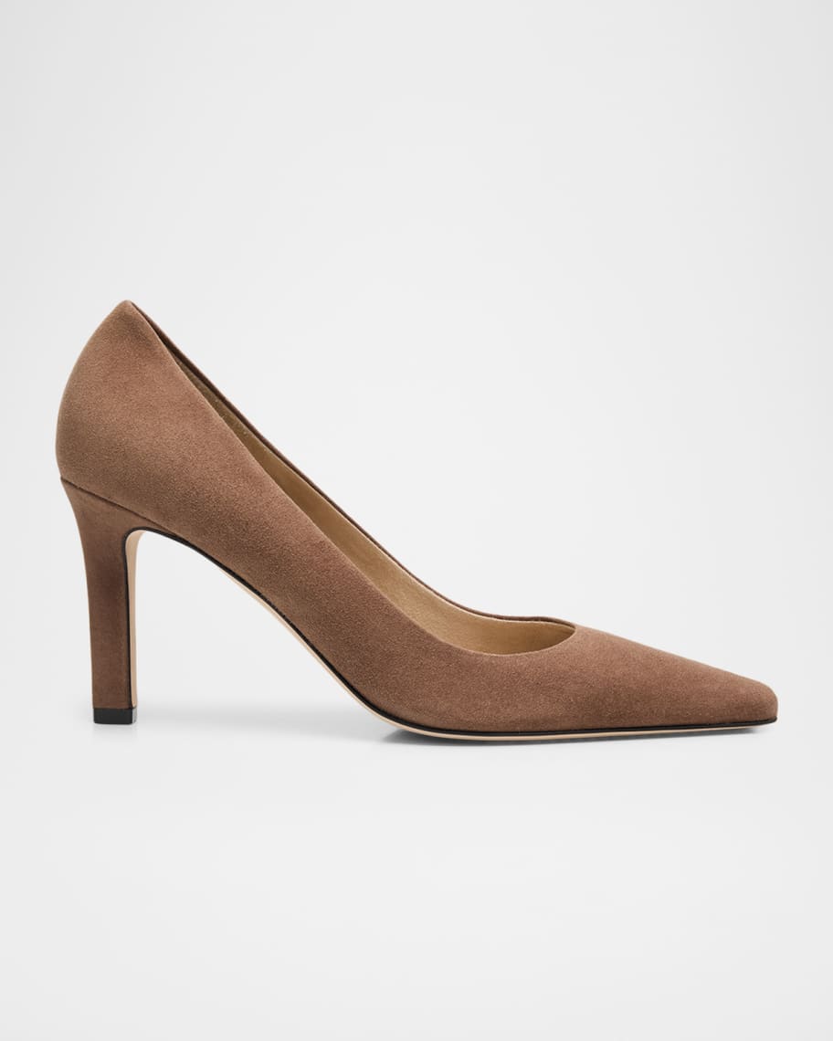THE ROW 80mm Carla Suede Pumps | Neiman Marcus