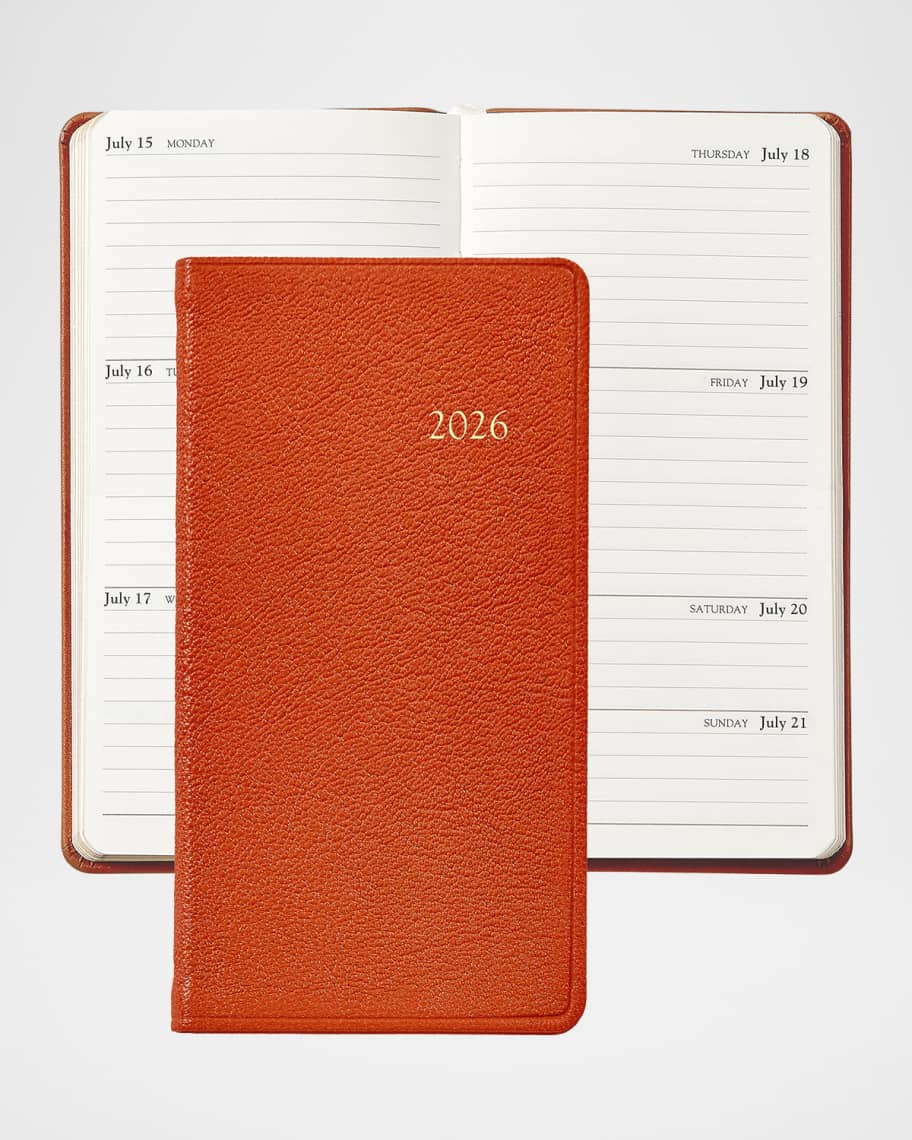 Graphic Image 2026 6" Leather Pocket Datebook | Neiman Marcus