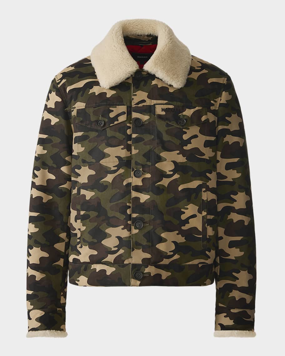 Mackage Men's Nash-SH Camouflage Trucker Jacket | Neiman Marcus