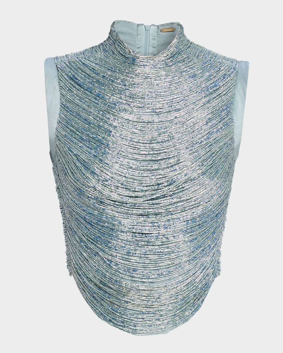 Cult Gaia Taraji Sleeveless Hand Beaded Top | Neiman Marcus