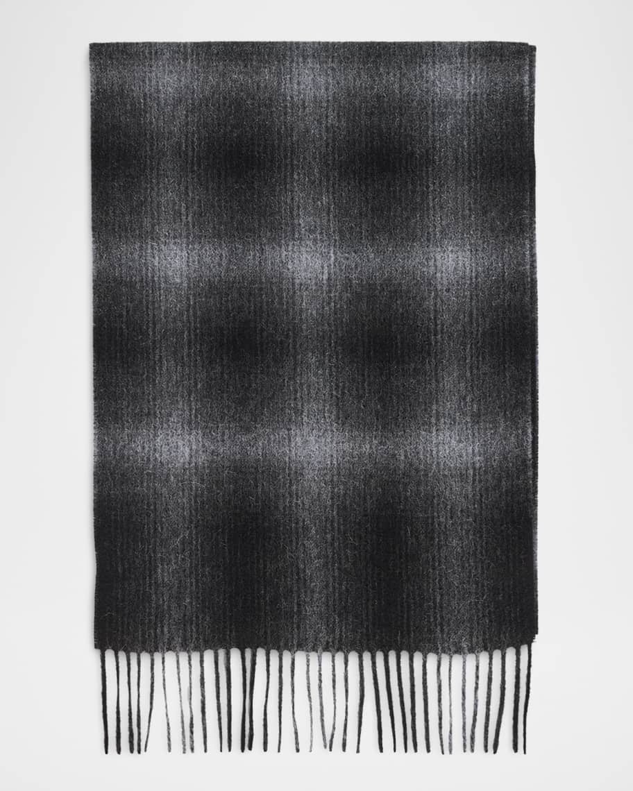 Neiman Marcus Men's Cashmere Gradient Plaid Scarf | Neiman Marcus