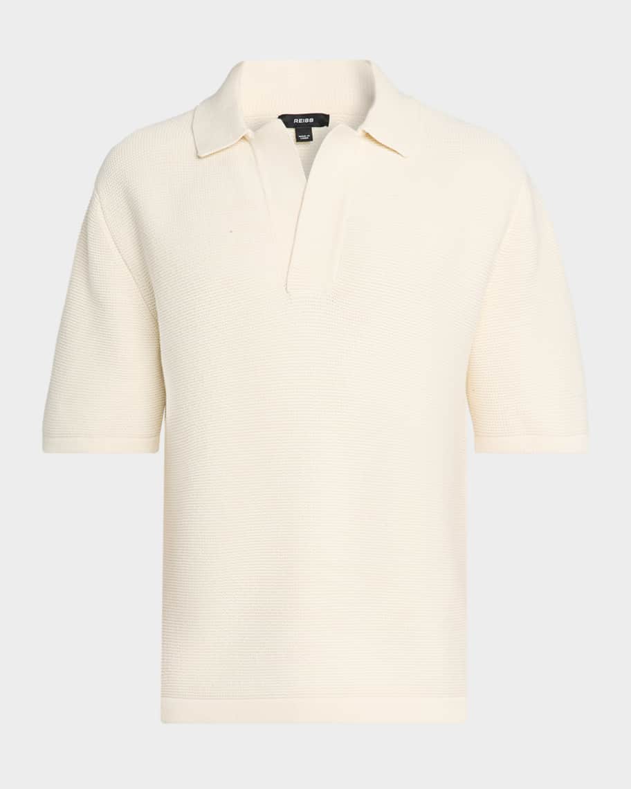 Reiss Men's Langton Textured Johnny Collar Polo Shirt | Neiman Marcus