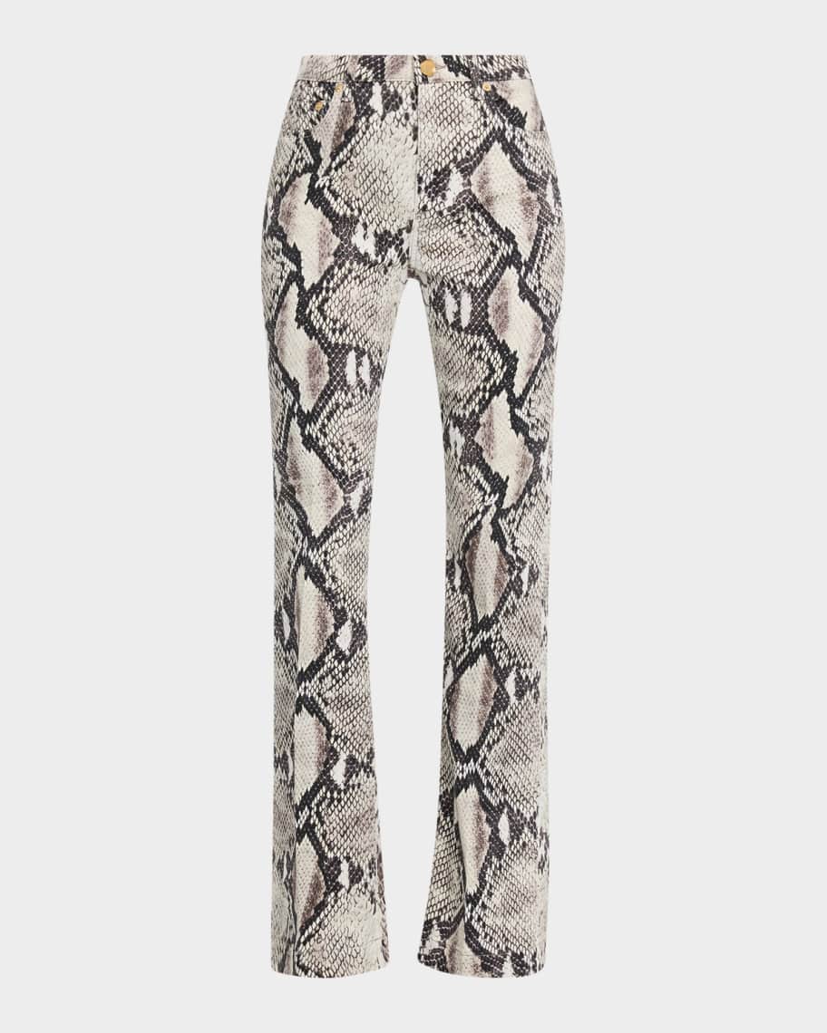 Roberto Cavalli Python Printed Bootcut-Leg Jeans | Neiman Marcus