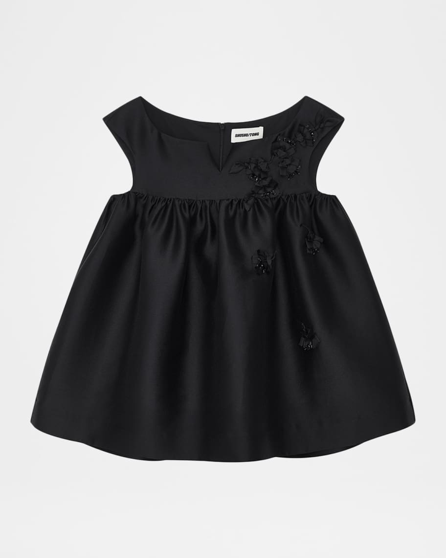 SHUSHU/TONG Beaded Satin Babydoll Top | Neiman Marcus