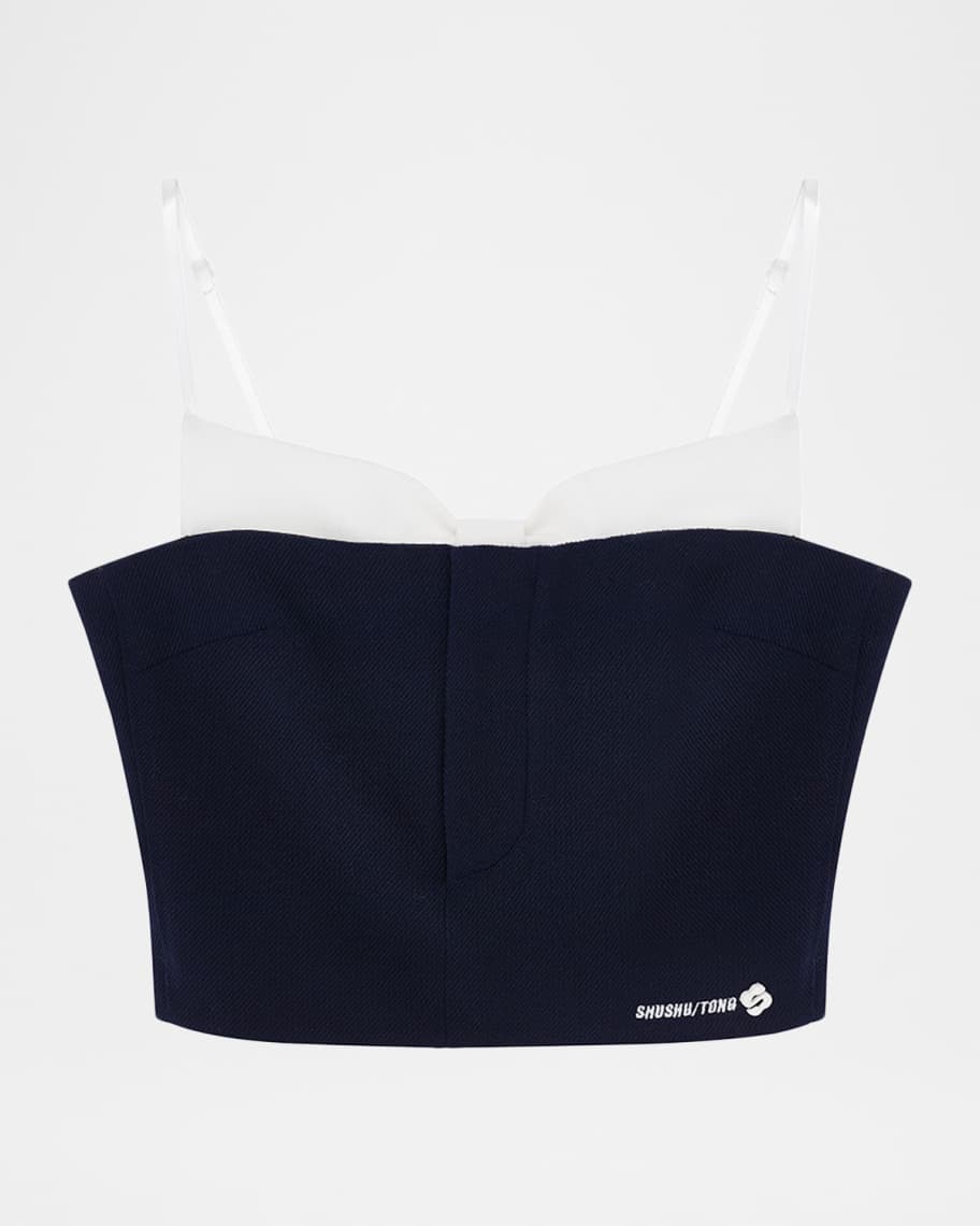 SHUSHU/TONG Layered Bow Corset Top | Neiman Marcus