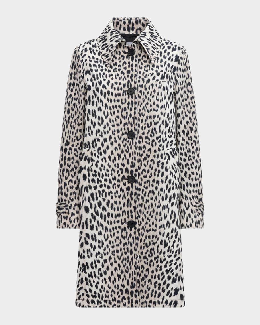 CALLAS Milano Alaine Animal-Print Car Coat | Neiman Marcus
