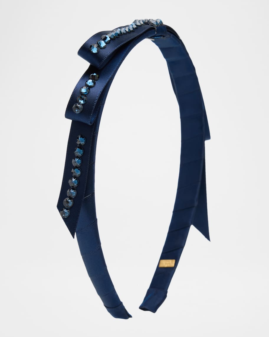Bari Lynn Girl's Thin Satin Bow Headband | Neiman Marcus