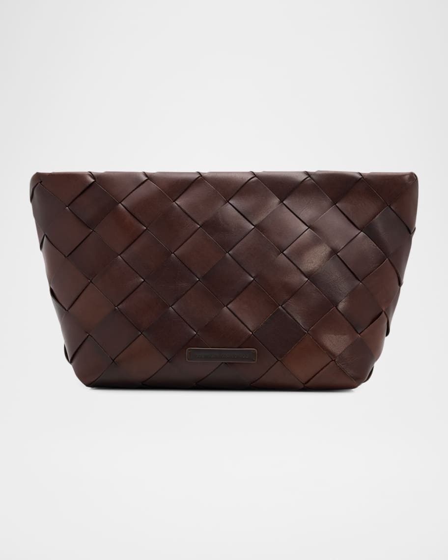Loeffler Randall Melina Woven Leather Clutch | Neiman Marcus