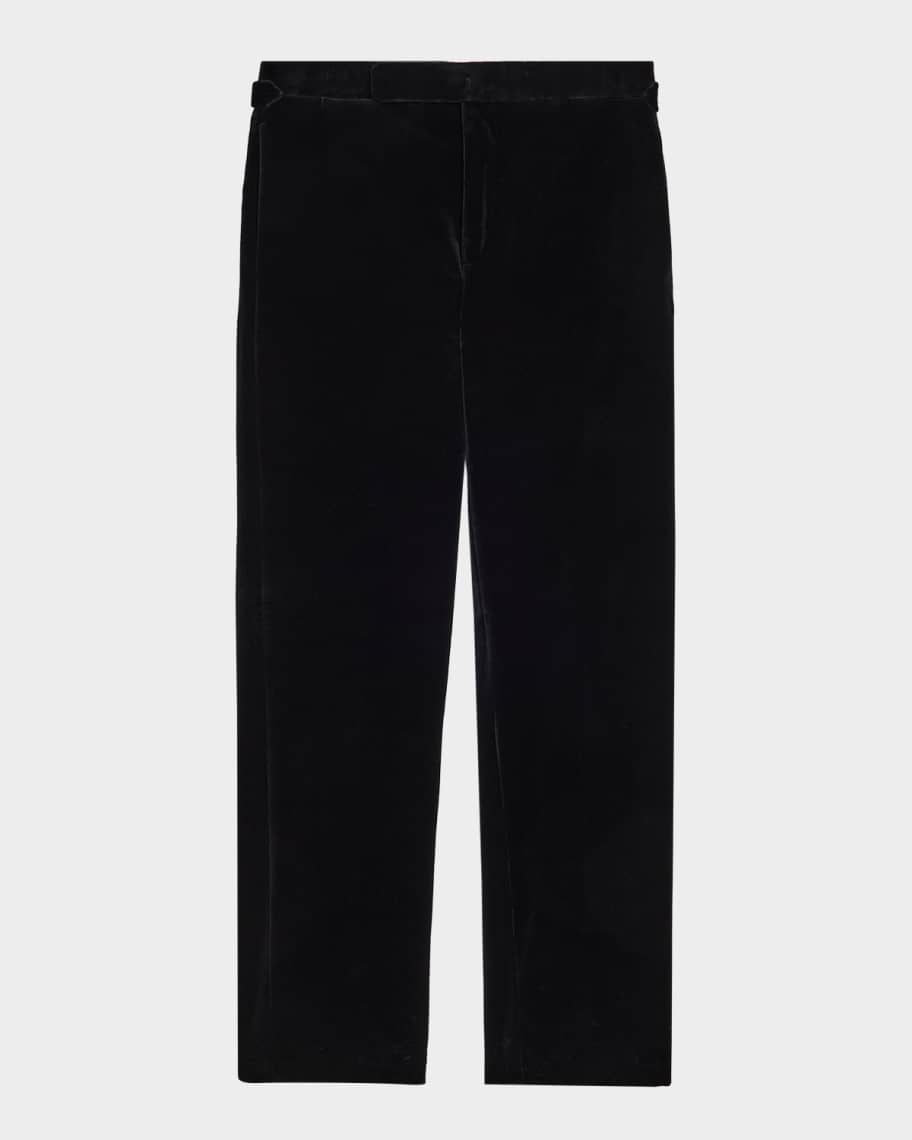 Ralph Lauren Men's Greg Flat-Front Velvet Trousers | Neiman Marcus