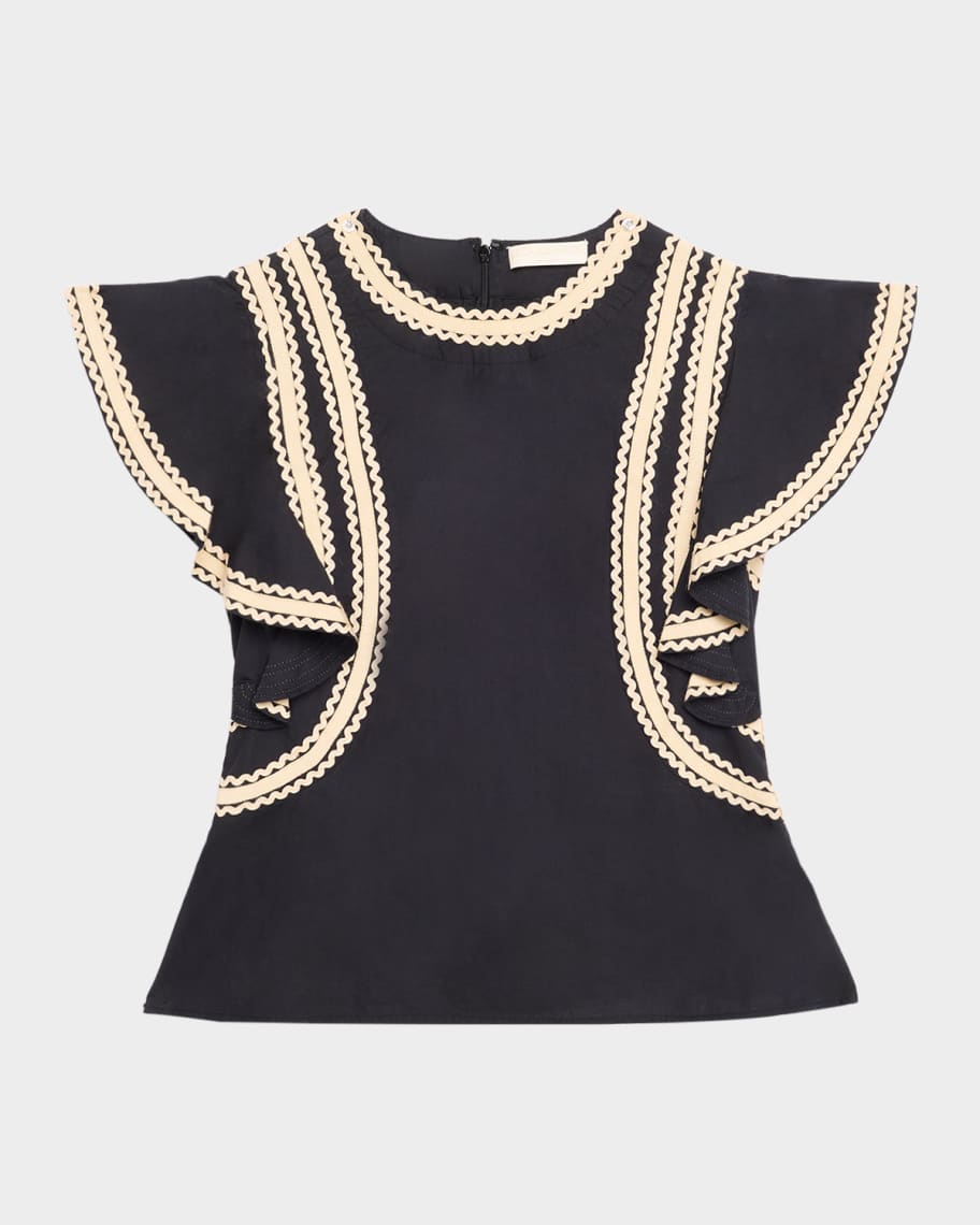 Ulla Johnson Anora Flutter-Sleeve Blouse | Neiman Marcus