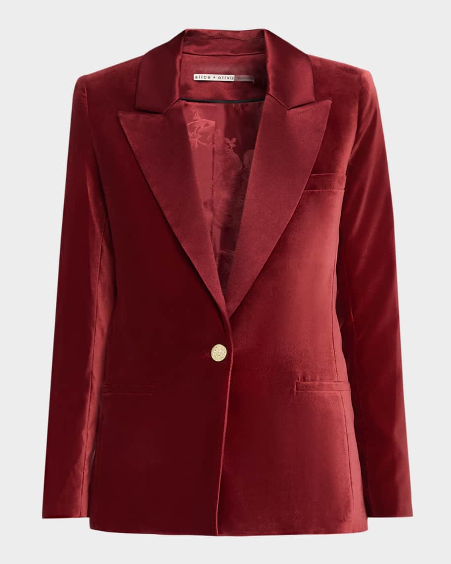 ALICE + OLIVIA Silas Velvet Blazer | Neiman Marcus
