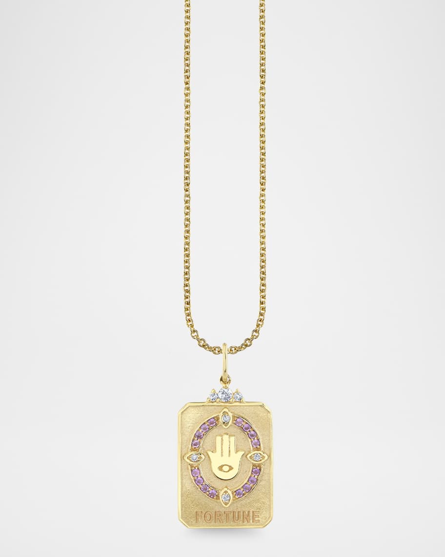 Sydney Evan 14K Good Fortune Tarot Card Pendant Necklace | Neiman Marcus