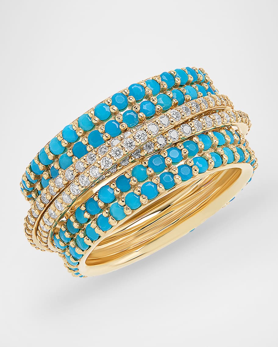 LANA Mega Turquoise and Diamond Kinetic Ring | Neiman Marcus