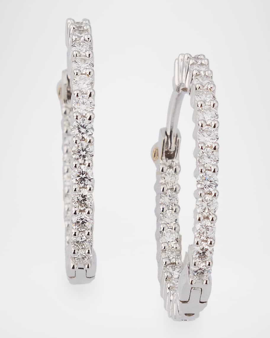 Roberto Coin Perfect Diamond 18K Yellow Gold Inside-Out Hoop Earrings ...