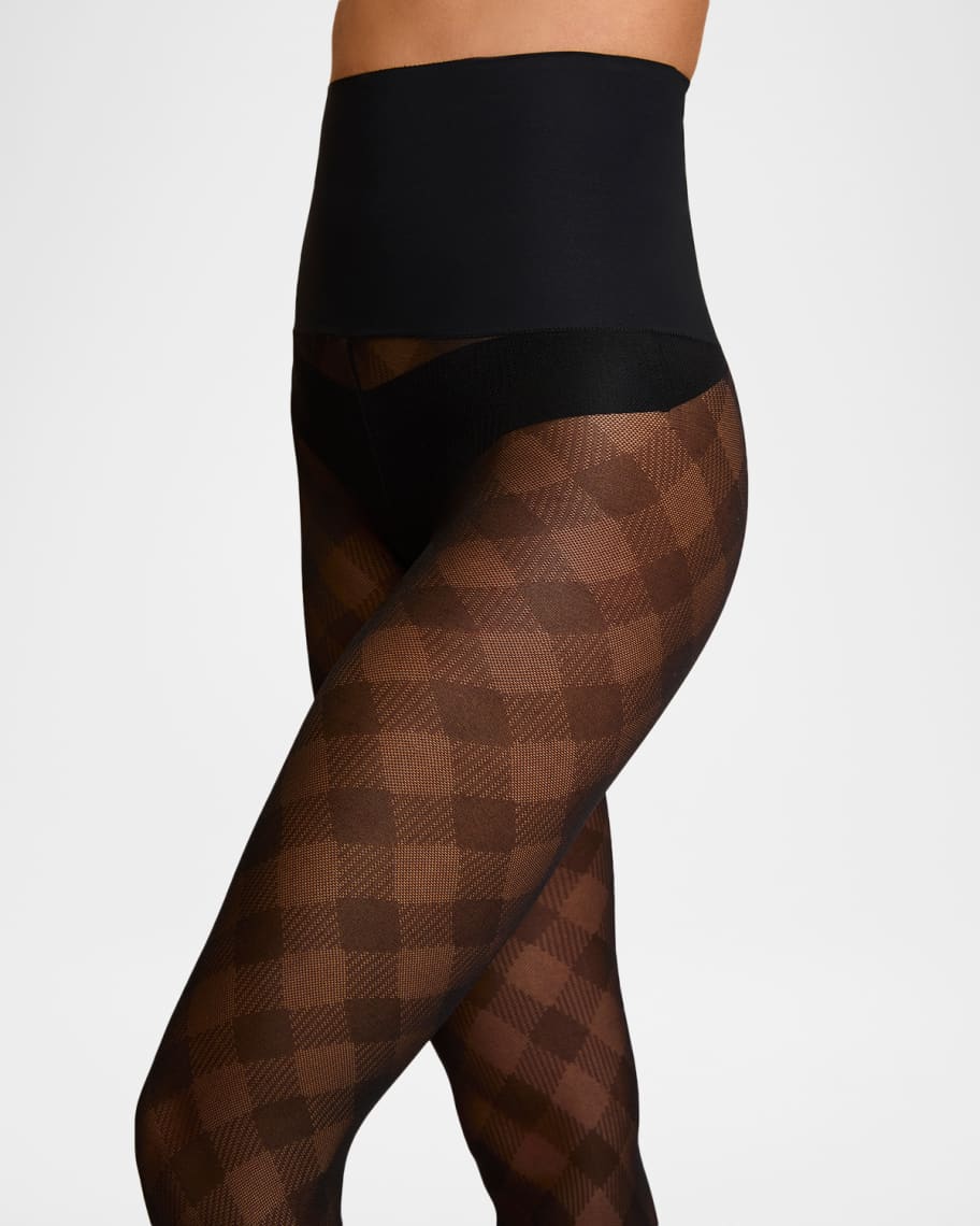 Commando Sheer Check Plaid Tights | Neiman Marcus