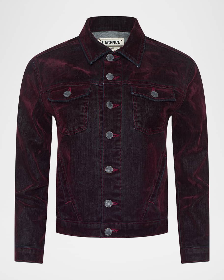 L'Agence Maven Slim Denim Jacket | Neiman Marcus
