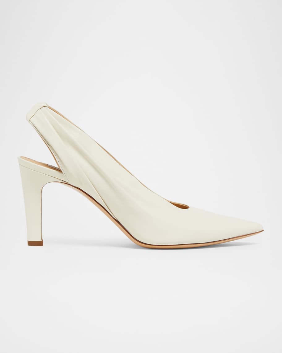 Gabriela Hearst 90mm Amari Leather Slingback Pumps | Neiman Marcus