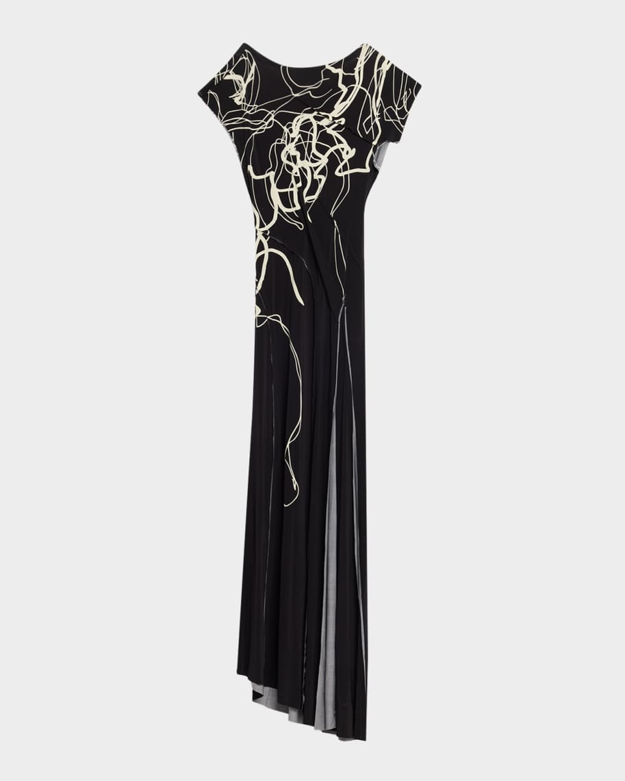 Jason Wu Collection Bicolor Scribble-Print Gown | Neiman Marcus