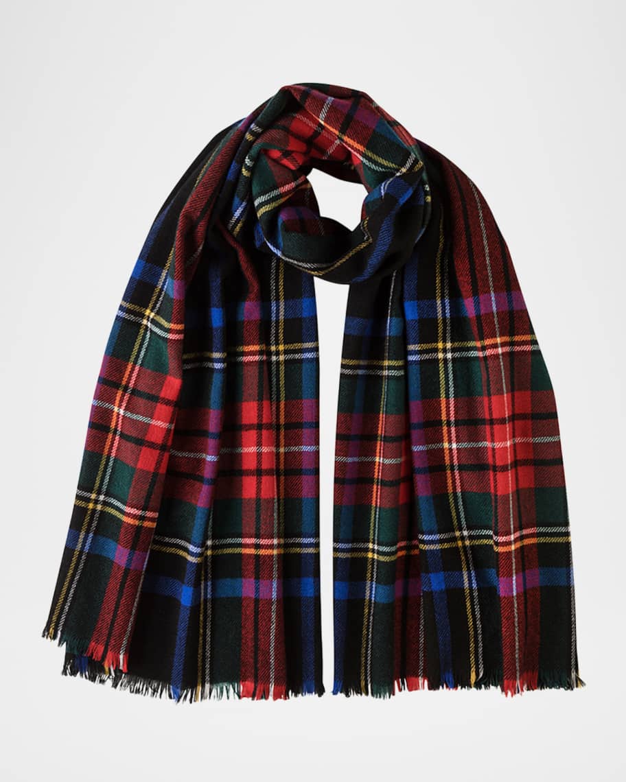 Johnstons Of Elgin Tartan Cashmere Scarf | Neiman Marcus