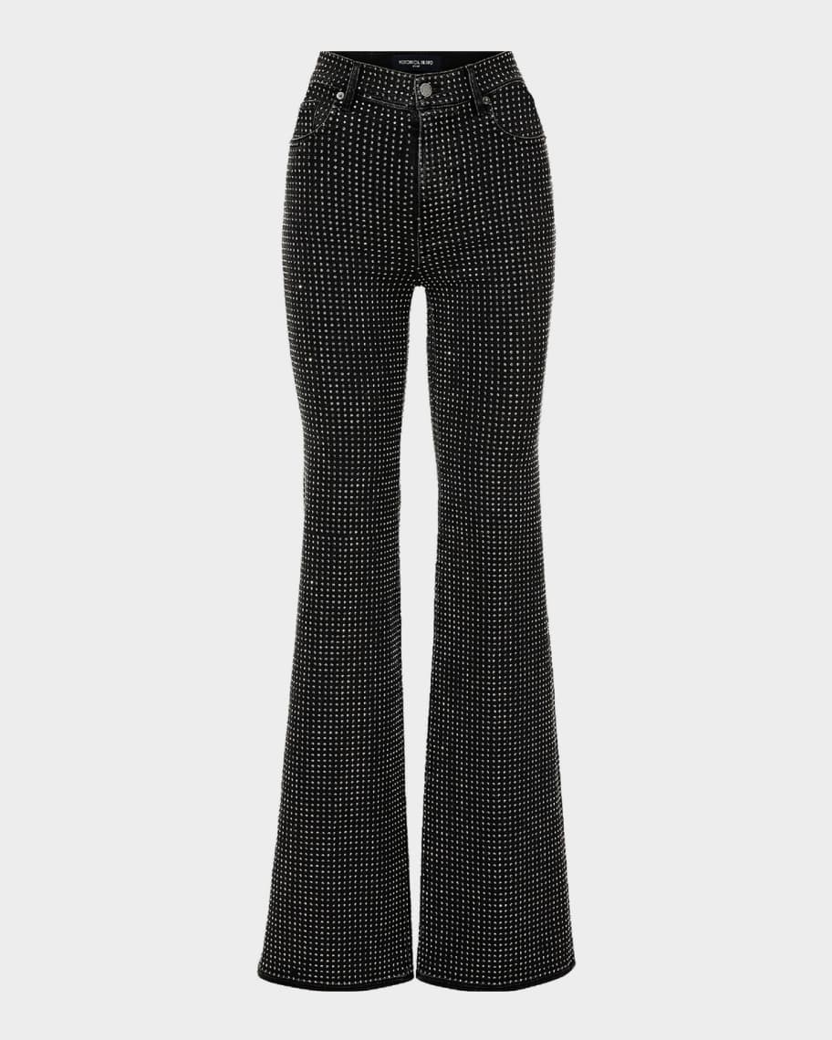 Veronica Beard Crosbie Embellished Flare Jeans | Neiman Marcus