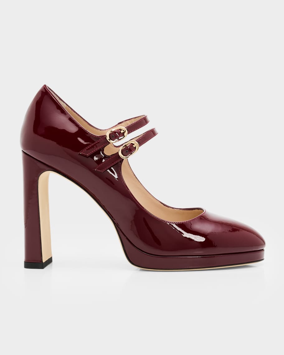 Stuart Weitzman 100mm Babette Patent Leather Platform Mary Jane Pumps ...
