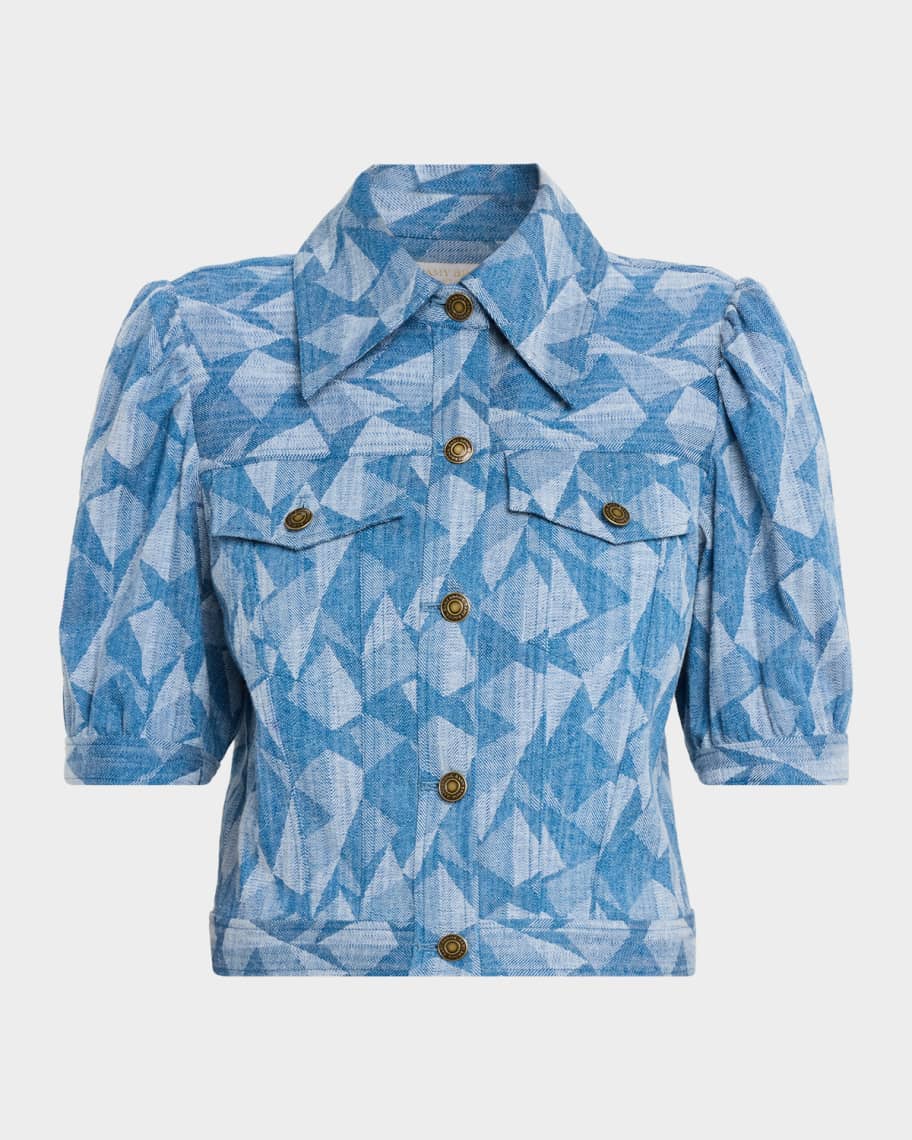 Ramy Brook Angelica Geometric Denim Jacket | Neiman Marcus