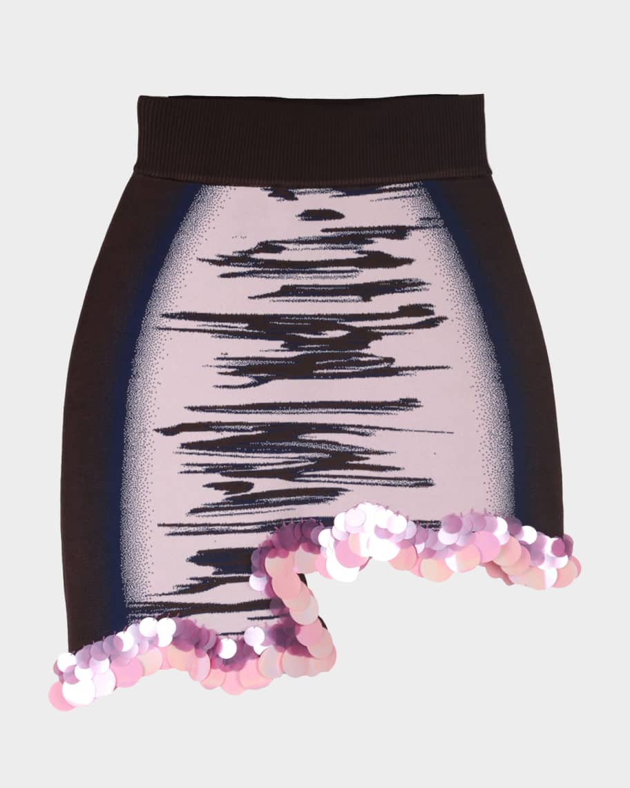 PH5 Casey Sequin-Trim Wavy Mini Skirt | Neiman Marcus