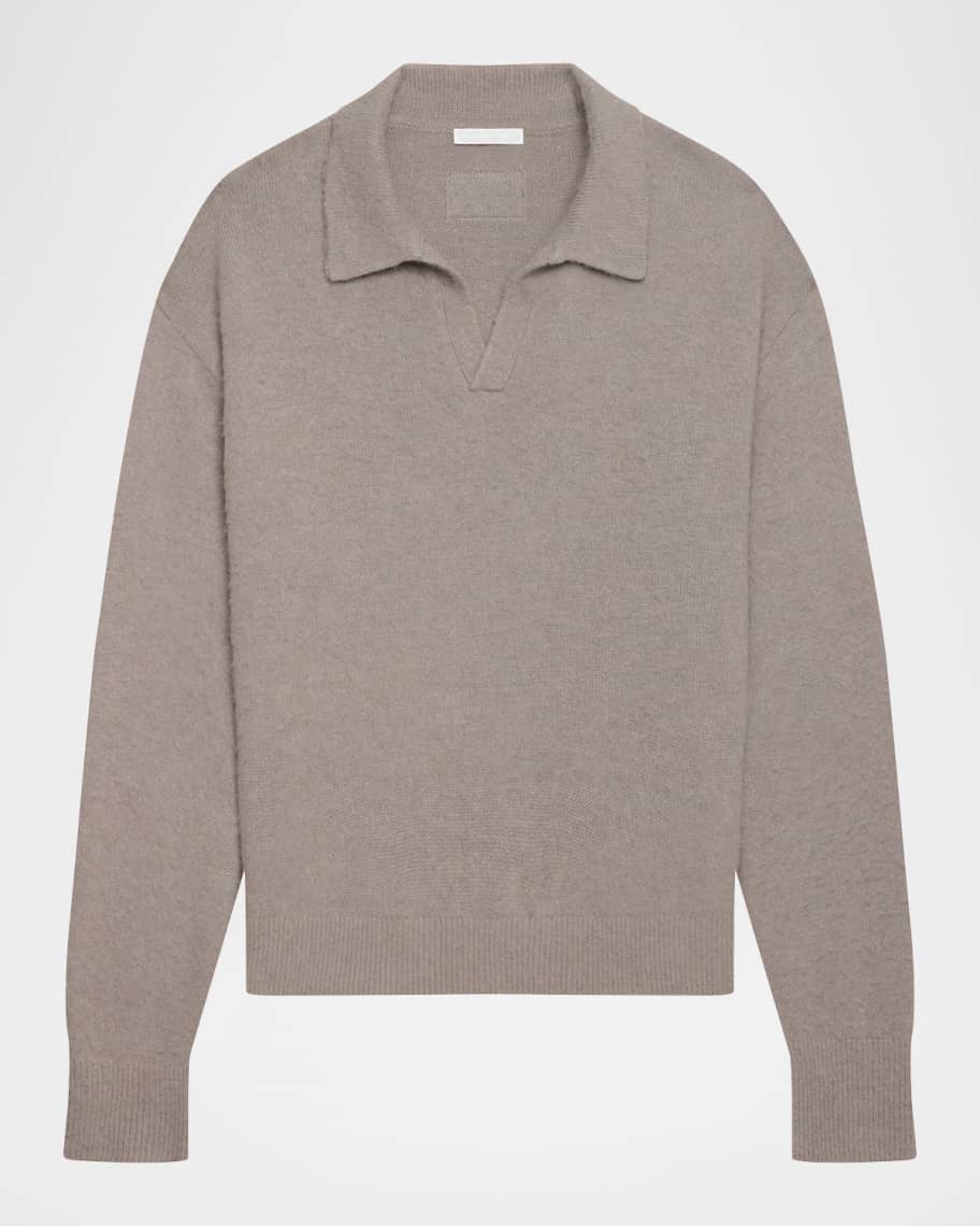 Helmut Lang Men's Brushed Polo Sweater | Neiman Marcus